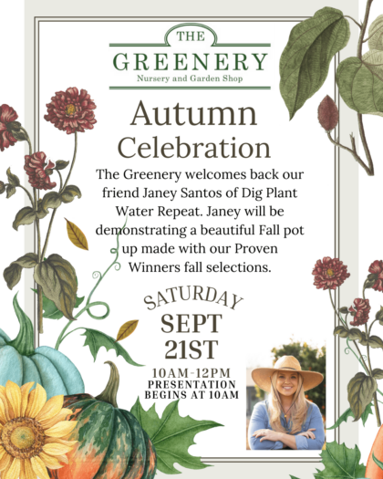 Events from October 5 – October 20 – The Greenery Nursery